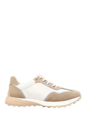 SERGIO MORETTI FIRENZE Perforated Suede Panel Sneakers - Neutrals