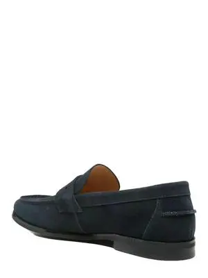 SERGIO MORETTI FIRENZE Suede Penny Loafers - Blue