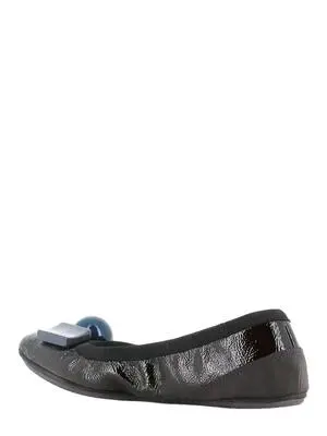DOVE NUOTANO GLI SQUALI Embellished Patent-leather Ballet Flats - Brown