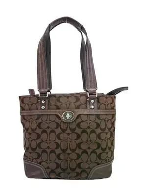 COACH VINTAGE Hampton Signature Shoulder Bag - Brown