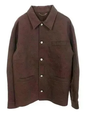 LOUIS VUITTON Monogram Embossed Oversized Jacket - Brown