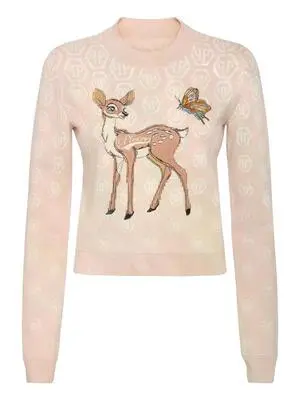 Philipp Plein Monogram Jacquard Embroidered Sweater - Neutrals