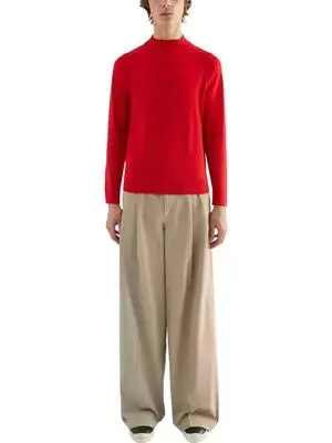 JIL SANDER Mock Neck Sweater - Red