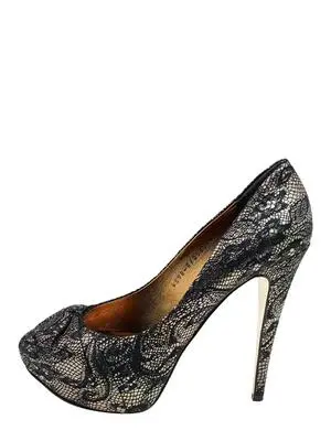 GINA Platform Heeled Pumps - Black