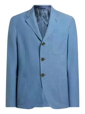 Etro Single-breasted Patch-pocket Blazer - Blue