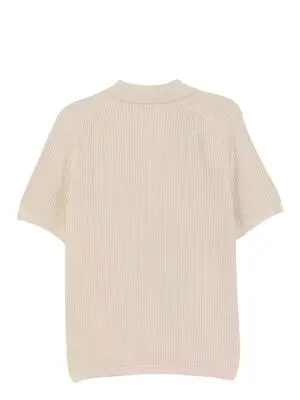 Marc O'polo Ribbed-knit Polo Shirt - Neutrals