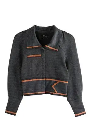 KIKO KOSTADINOV Cropped Jacket With Contrasting Trim - Grey