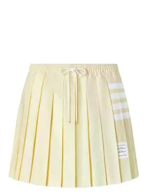 Thom Browne 4-bar Drawstring Pleated Mini Skirt - Yellow