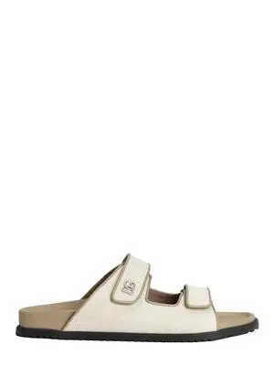 Dolce & Gabbana Canvas And Nappa Leather Sandals - White