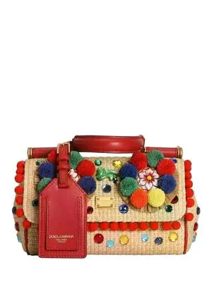 Dolce & Gabbana Mini My Sicily Raffia Handbag - Neutrals