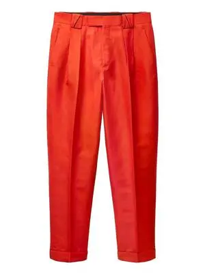 Versace Wool-linen Formal Trousers - Red