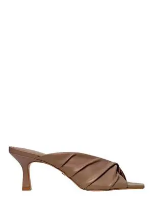 ANDREA CARRANO Ruched Effect Sandals - Brown