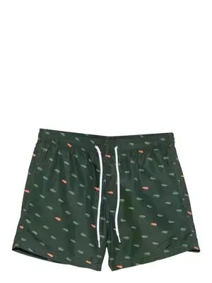 Sundek Logo Print Swim Shorts - Green