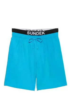 Sundek Logo Waistband Swim Shorts - Blue