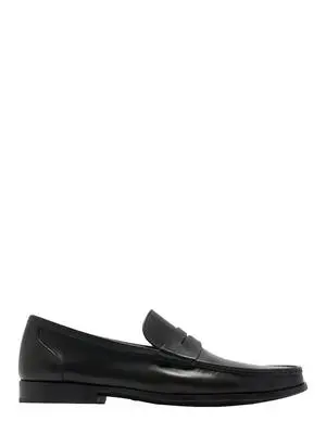 Magnanni Penny-slot Square-toe Loafers - Black