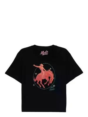 MELT Graphic Print Short Sleeve T-shirt - Black