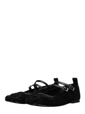 NODALETO Embellished Mesh Loafers - Black