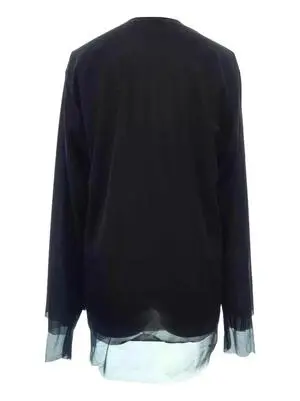 Comme Des Garçons Layered Sheer-panel Long-sleeved T-shirt - Black