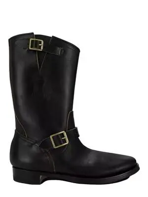 FORTELA Engineer Buckle-fastening Leather Boots - Black