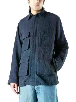 MAHARISHI Sashiko-stitch Pocket Shirt - Blue