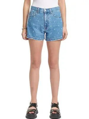 DAZE High Waisted Polka Dot Denim Shorts - Full Circle