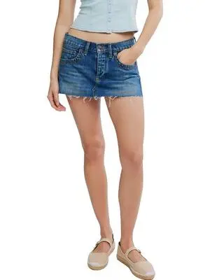 Free People Lainey Cutoff Denim Miniskirt - Cool Beans