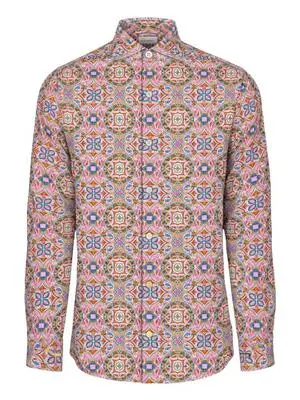 Swims Santorini Stretch Linen & Cotton Button-up Shirt - Pink