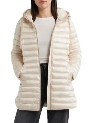 Michael Kors Packable Quilted Hooded Jacket - Dune