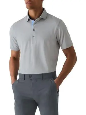 Greyson Saranac Stripe Performance Golf Polo - Shadow/arctic