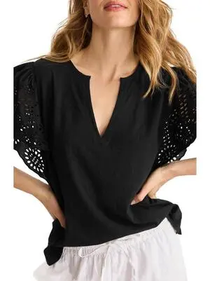 Tommy Bahama Gem Coast Eyelet Top - Black