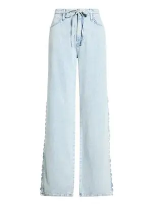 Rag & Bone Phoebe Drawstring Waist Denim Pants - Light Blue