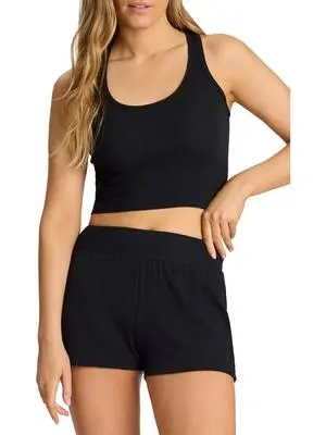 Commando Racerback Crop Rib Tank - Black