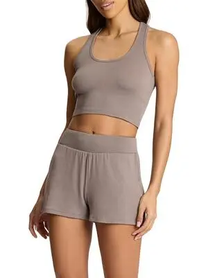 Commando Racerback Crop Rib Tank - Truffle
