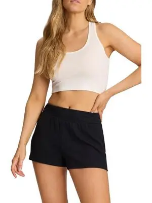 Commando Racerback Crop Rib Tank - White