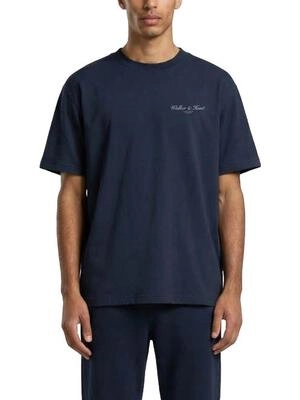 WALKER & HUNT Oversized Crew Tee Navy