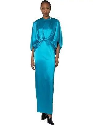 ROKSANDA Rani Knot-front Draped Maxi Dress - Azure