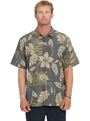 QUIKSILVER WATERMAN Tropic Bloom Short Sleeve Shirt - Phantom