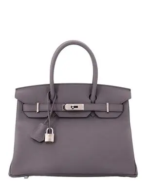 Hermès Birkin Handbag Grey Togo With Palladium Hardware 30 Etain