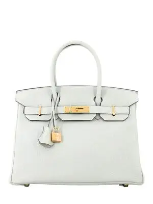HERMÈS Birkin Handbag Grey Togo With Gold Hardware 30