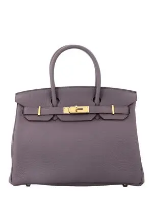 Hermès Birkin Handbag Grey Togo With Gold Hardware 30 - Etain