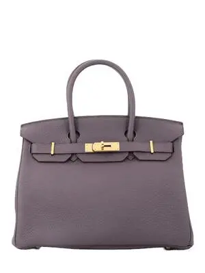 Hermès Birkin Handbag Grey Togo With Gold Hardware 30 Etain