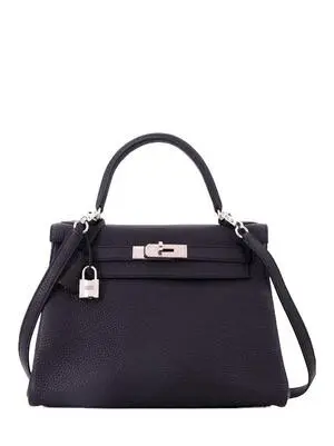 Hermès Kelly Handbag Togo With Palladium Hardware 28 - Black