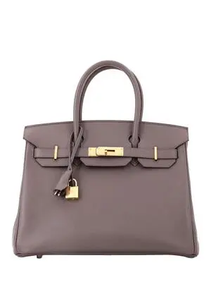 Hermès Birkin Handbag Grey Epsom With Gold Hardware 30 - Etain