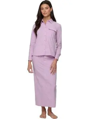 BY TESS COLLECTION Ellie Pinstriped Skirt - Pink