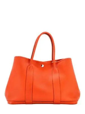 Hermès Garden Party Tote Leather With Printed Interior 36 Orange