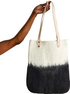 KANJU INTERIORS Eclipse Hand-felted Wool Tote - Natural