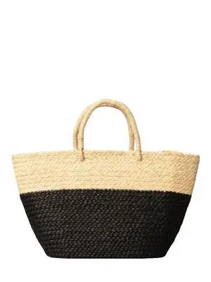 INDEGO AFRICA Ruru Two-toned Signature Tote - Black & Natural