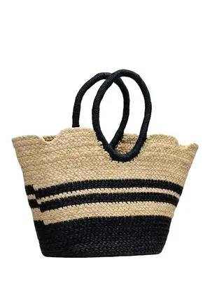 INDEGO AFRICA Kara Ring Bag - Black & Natural