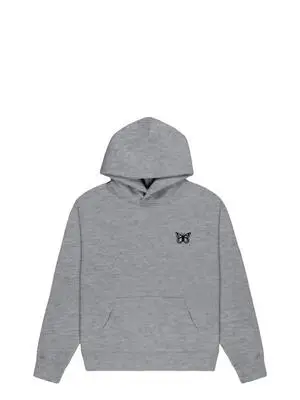 DALIX Butterfly Embroidered Relaxed Fleece Pullover Hoodie - Athletic Heather