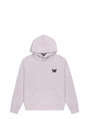 DALIX Butterfly Embroidered Relaxed Fleece Pullover Hoodie - Orchid